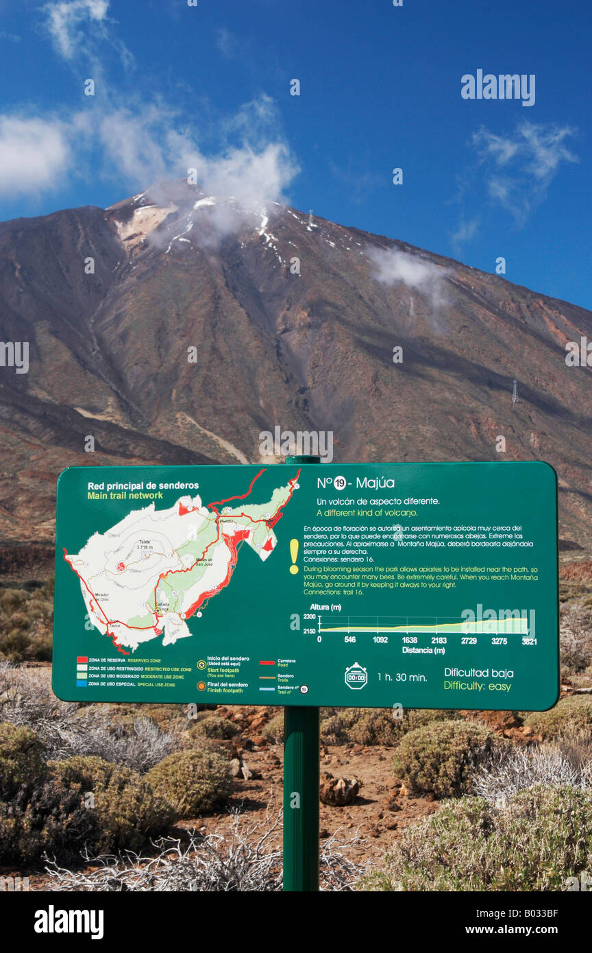 Teide national park sign map hi-res stock photography and images - Alamy