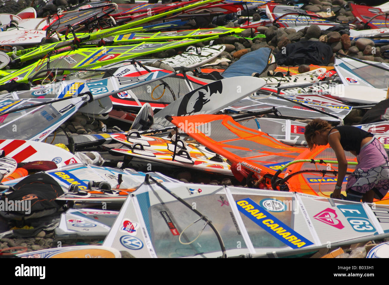 Windsurfing, Pozo Izquierdo, Gran Canaria Stock Photo - Alamy