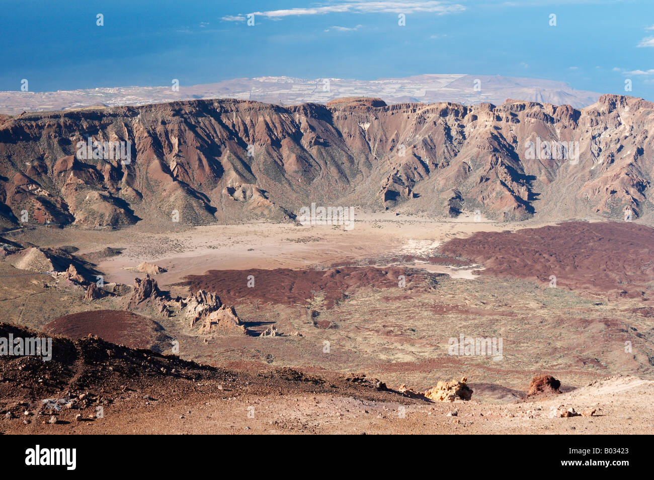The View Of The Crater From Near The Summit Of Mount Teide, Tenerife ...
