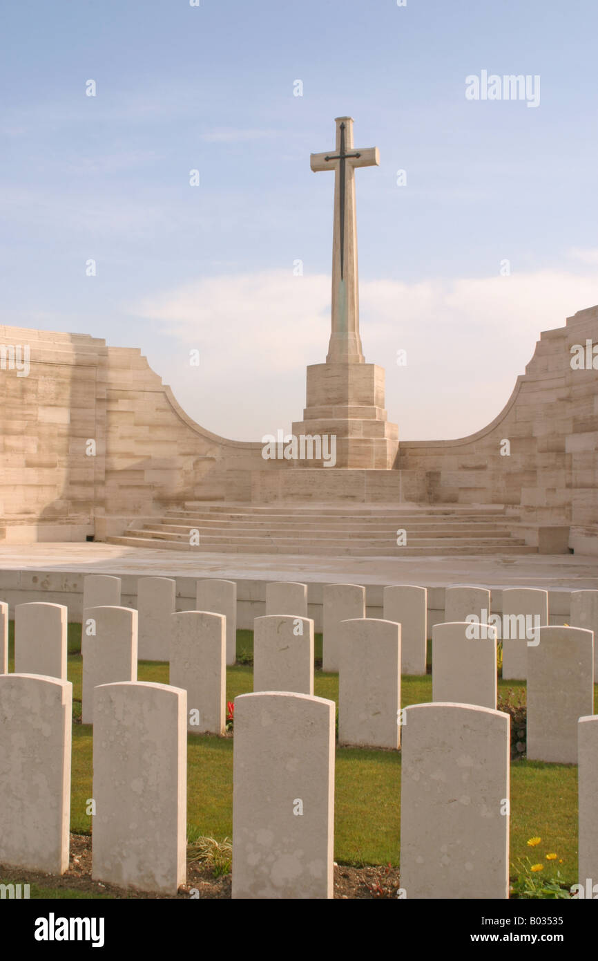 Cross of Sacrifice Dud Corner first World War Cemetery near Loos France ...