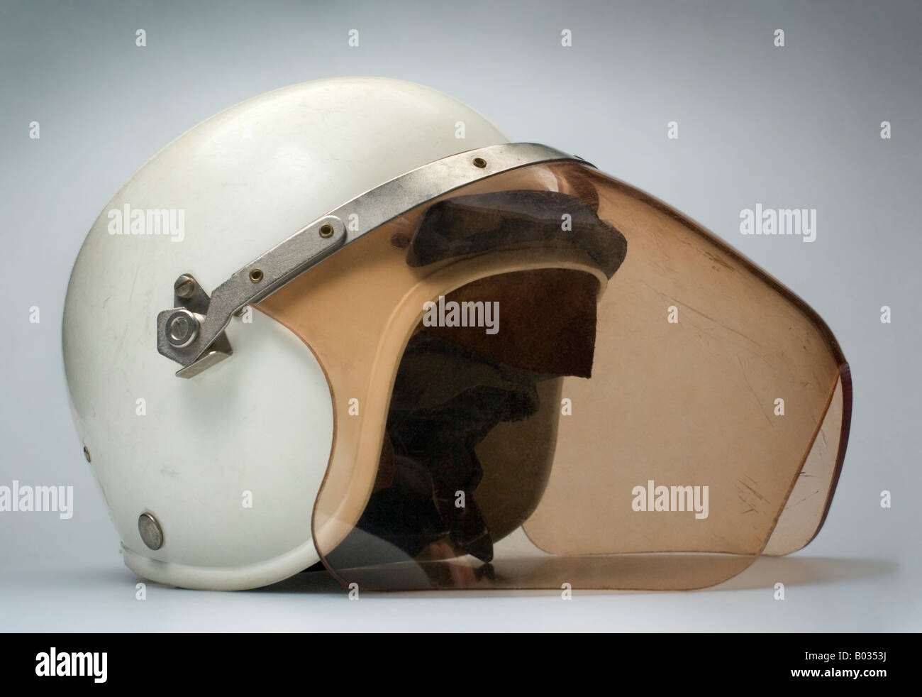 Studio shot of retro motorcycle helmet Stock Photo - Alamy