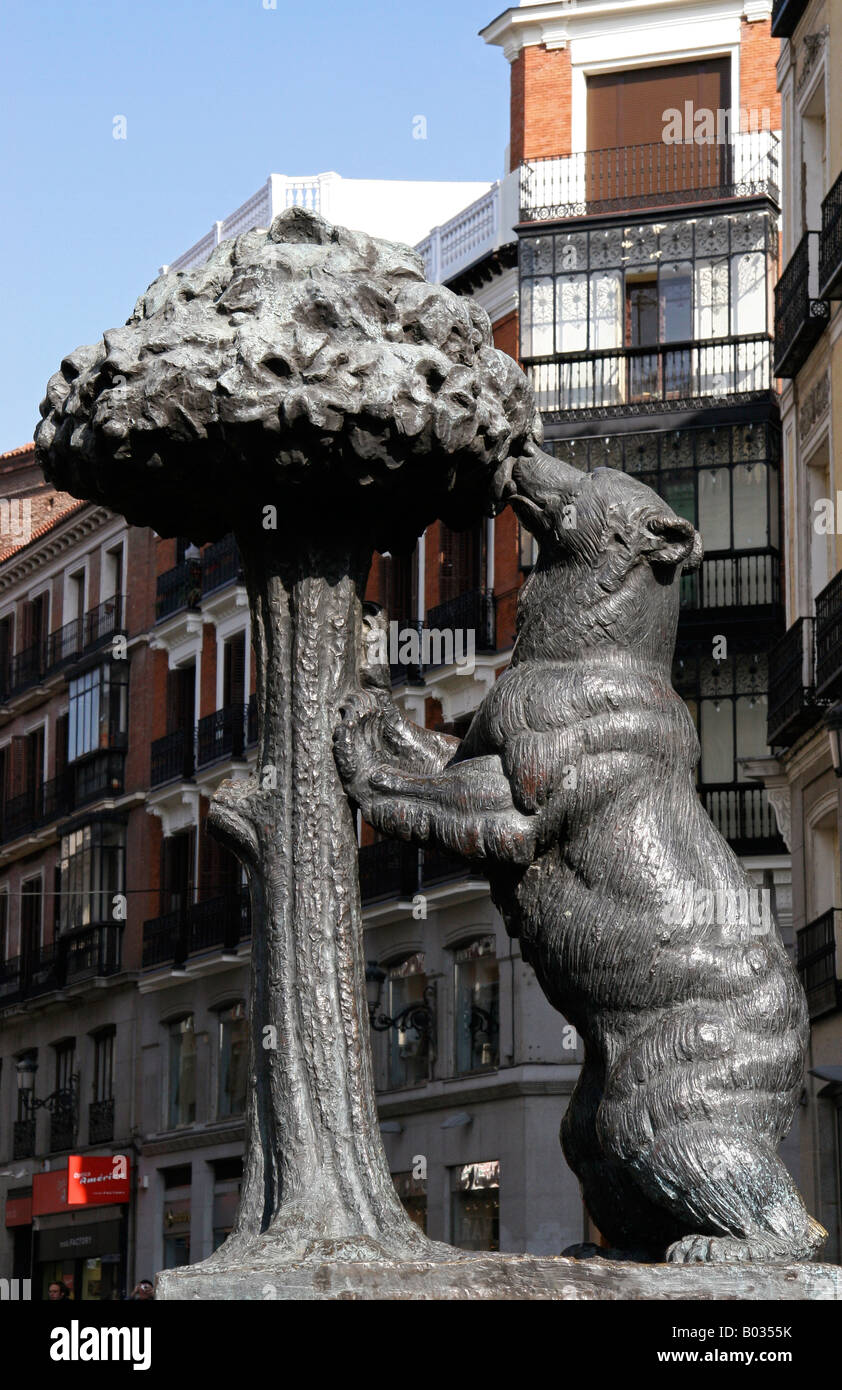 Madrid Bear (El Oso) and Madrono Tree which make the symbol of Madrid ...