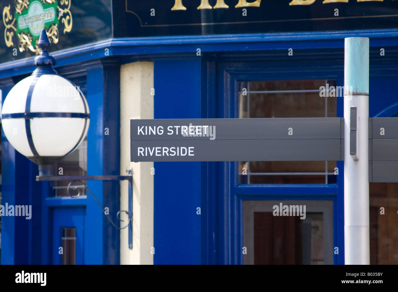 Norwich modern street signs Stock Photo - Alamy