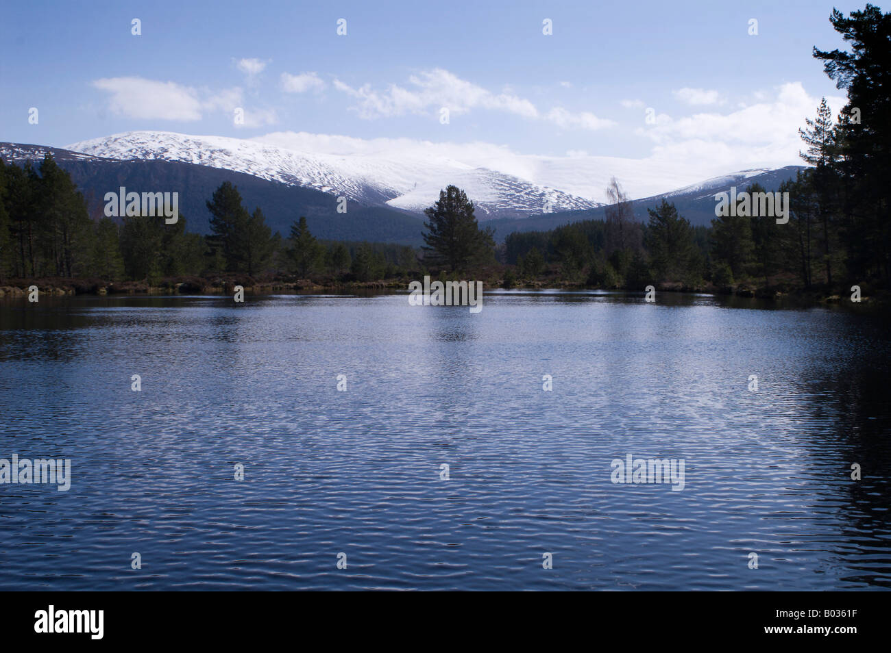 Uath Lochan, a tree-lined Scottish loch (lake) with mountains in the ...