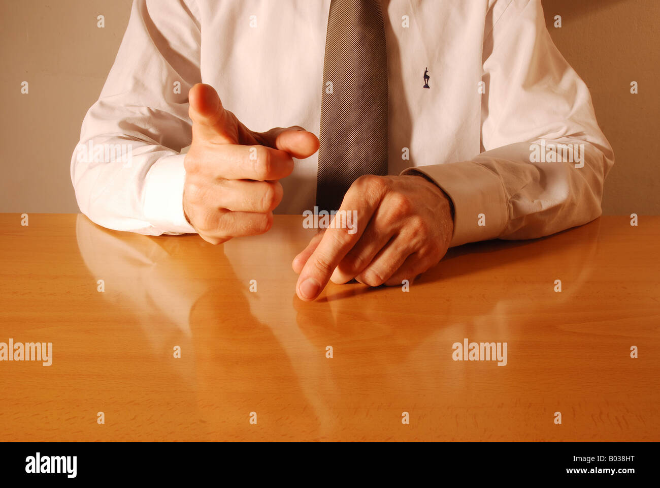 Hand gestures: pointing with the forefinger Stock Photo - Alamy