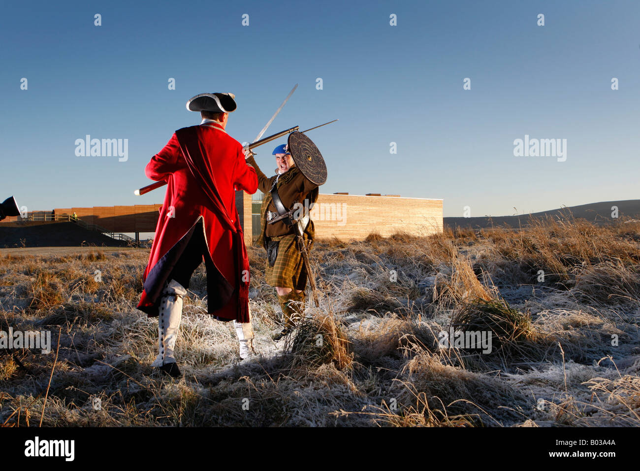 Duncan Cook dressed as a Red Coat officer and Mike Newcomen as a ...
