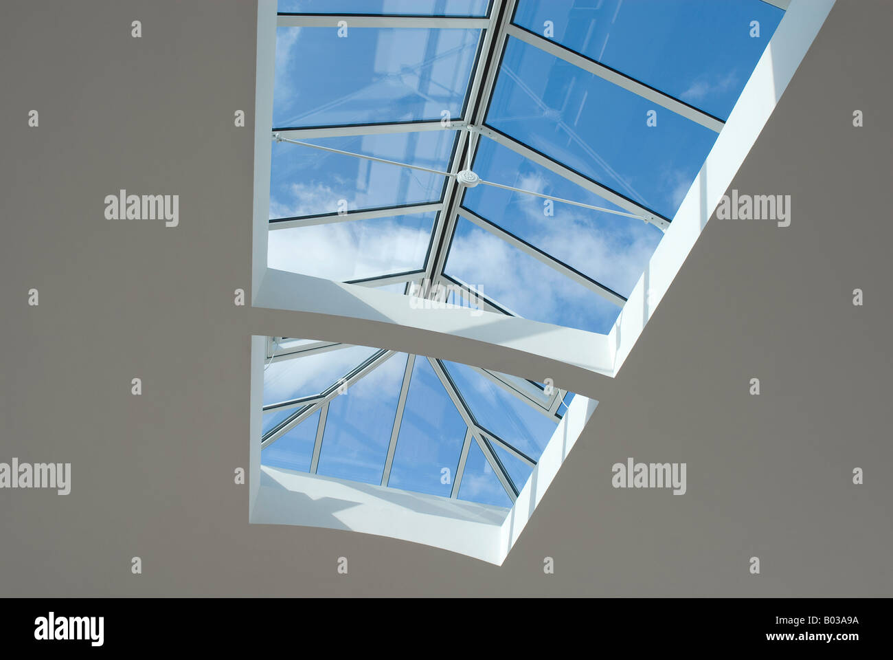 large modern double glazed roof skylight Stock Photo - Alamy