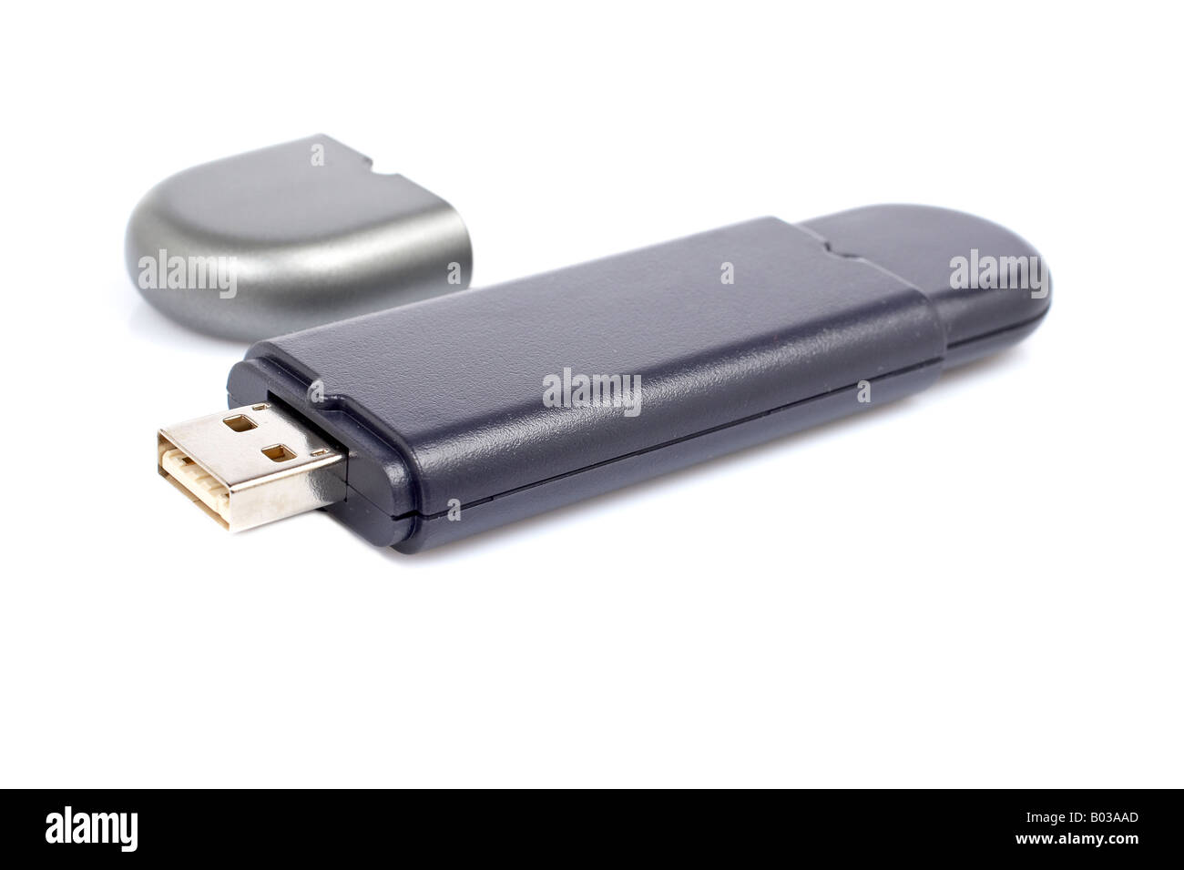 Portable flash usb pen drive memory with soft shadow on white ...