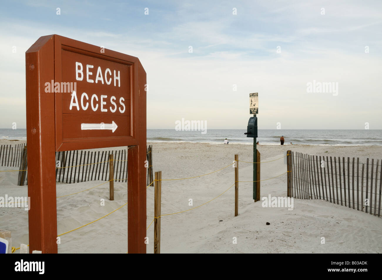beach access sign on Hunting Island in South Carolina USA Stock Photo ...