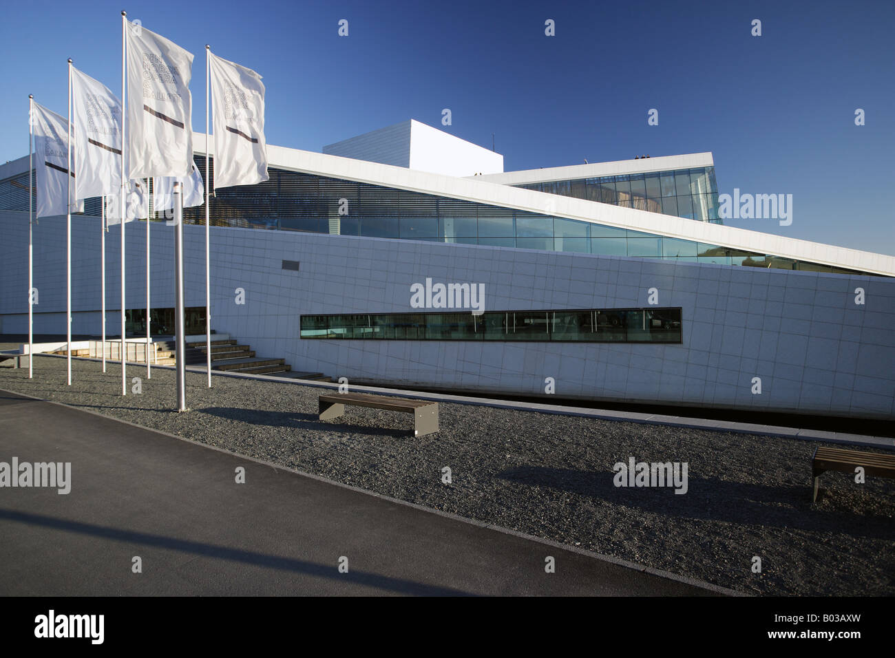 Flags at the Oslo Opera Stock Photo - Alamy