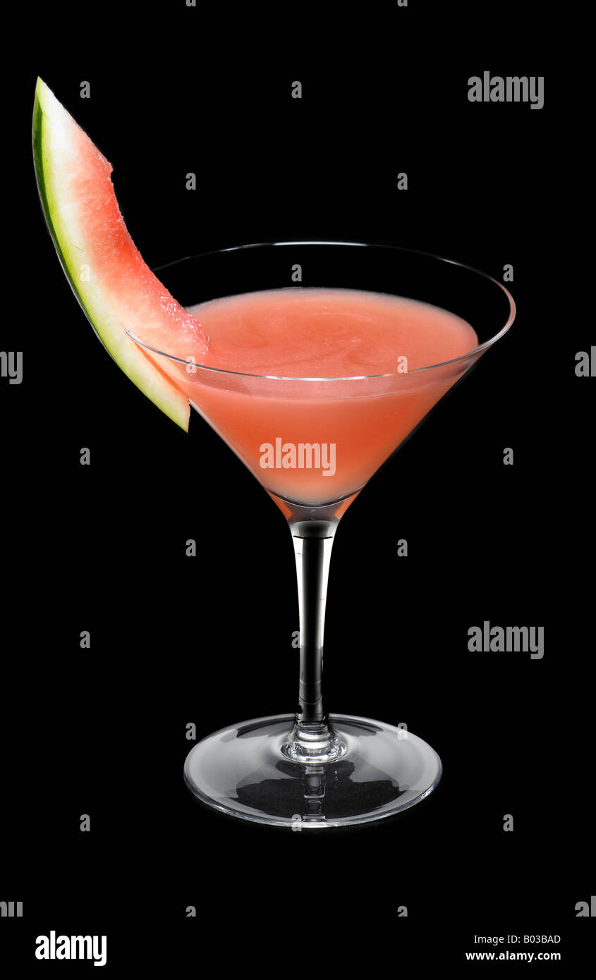 melonrita cocktail on black background Stock Photo - Alamy