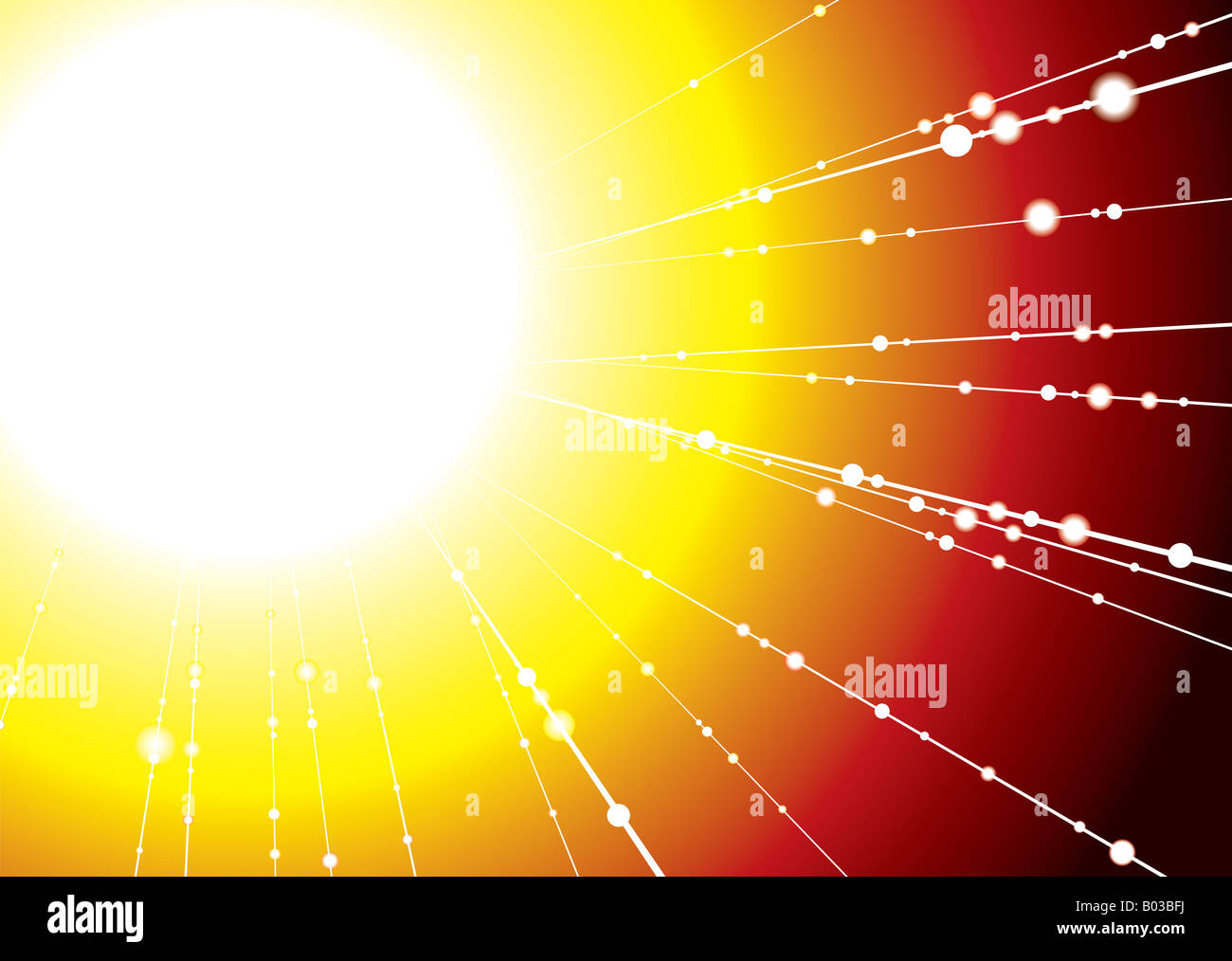 Abstract illustrated sun image with rays of light shooting out Stock ...