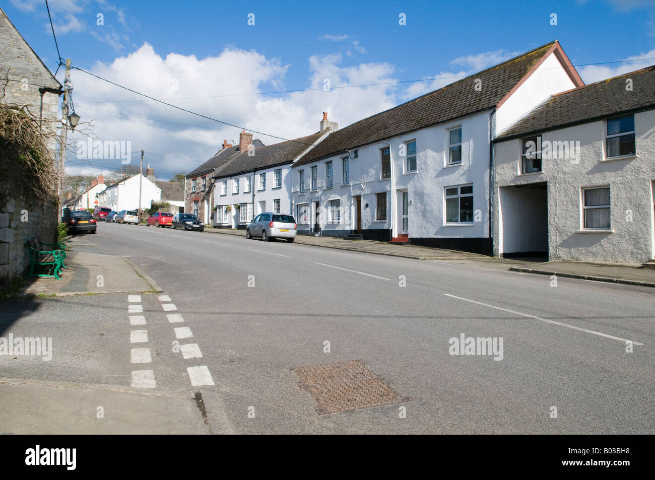 A view of Tregony High Street, Cornwall Stock Photo - Alamy