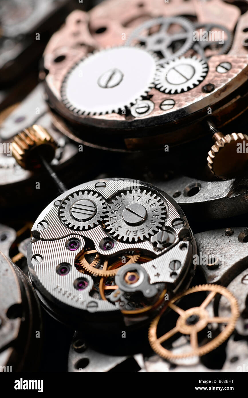 a closeup of broken old watches Stock Photo - Alamy