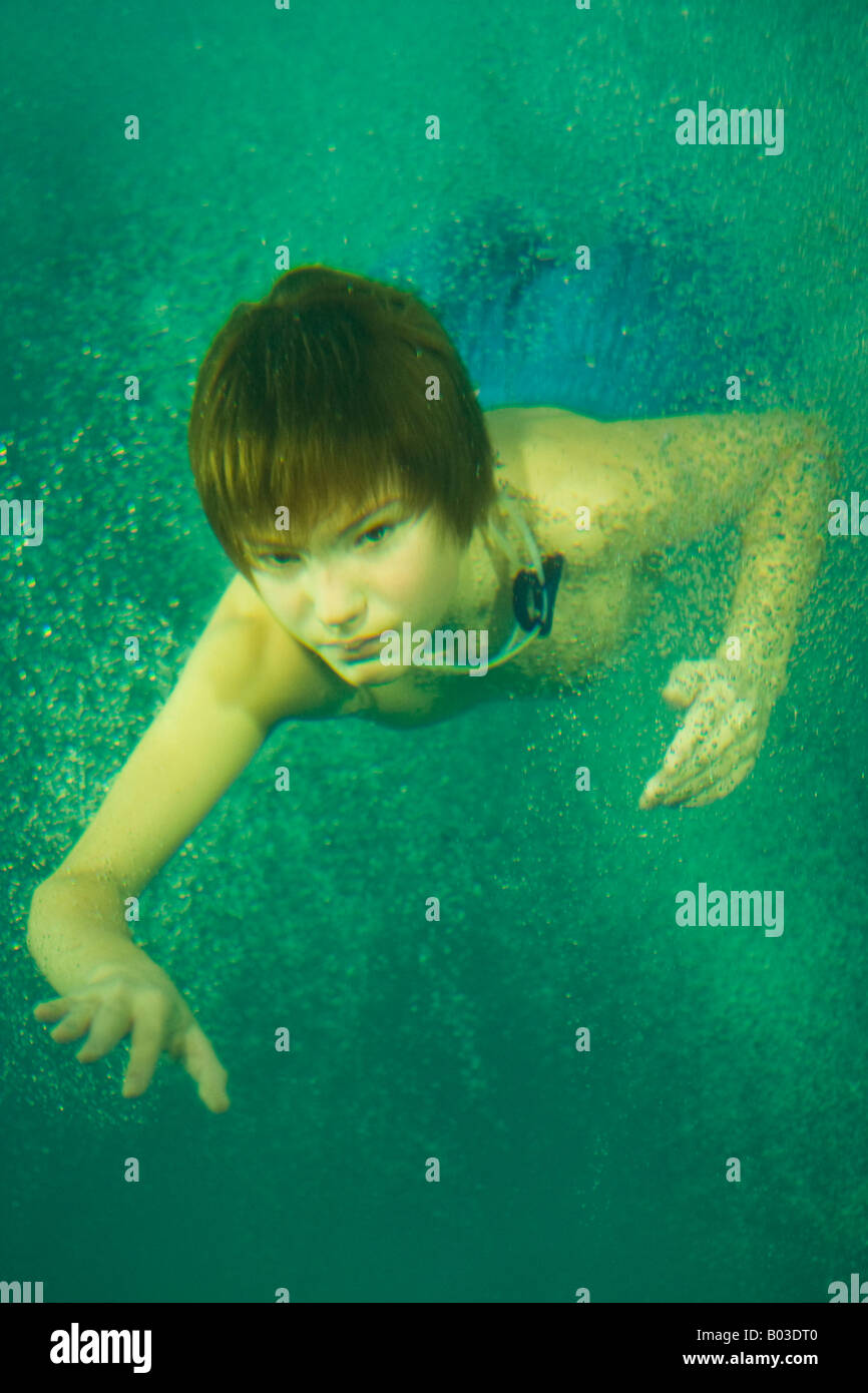 Boy under water Stock Photo - Alamy