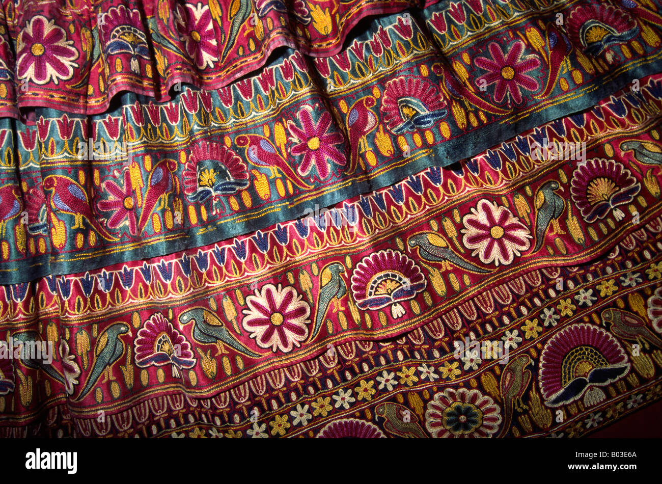 India Gujerat Crafts Bhuj Kutch Folk Museum finely embroidered silk ...