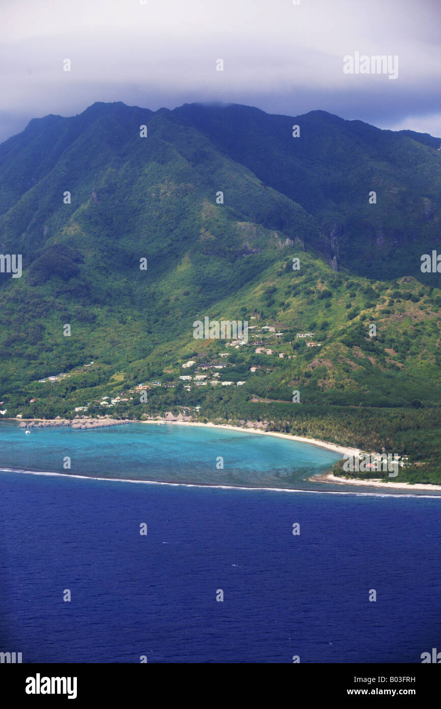 Aerial view of Moorea showing the reef offshore Stock Photo - Alamy