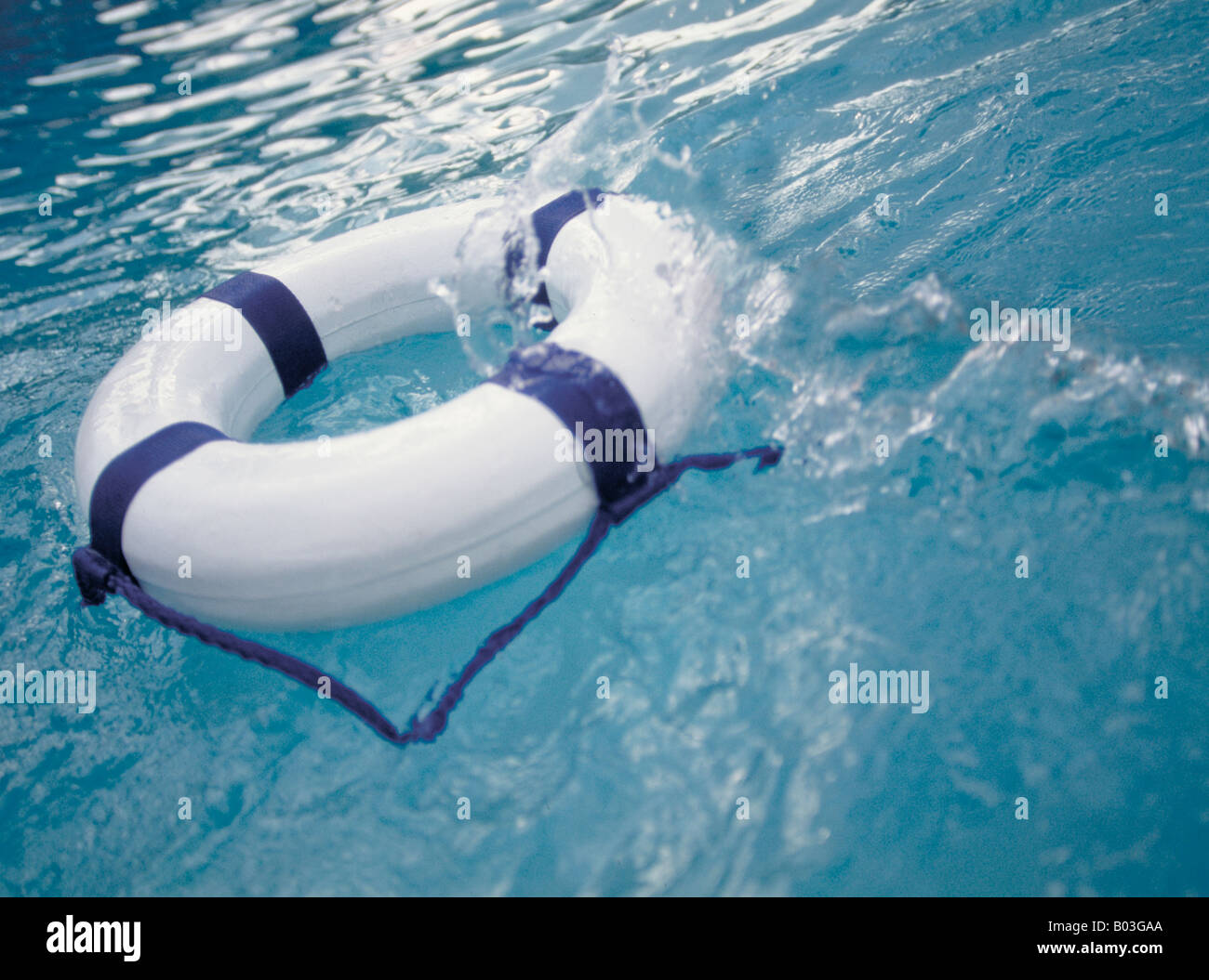 life preserver floating on water Stock Photo - Alamy