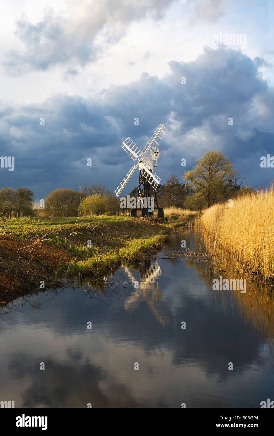 Boardmans timber open framed windmill hi-res stock photography and ...