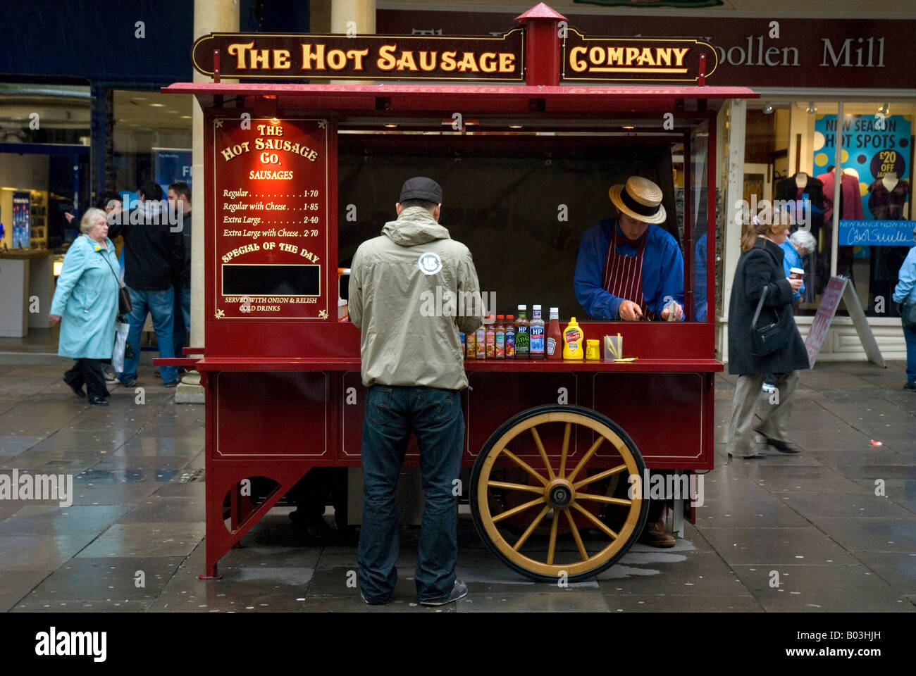 Historic sausage stand, Bath, Somerset, England, UK Stock Photo - Alamy