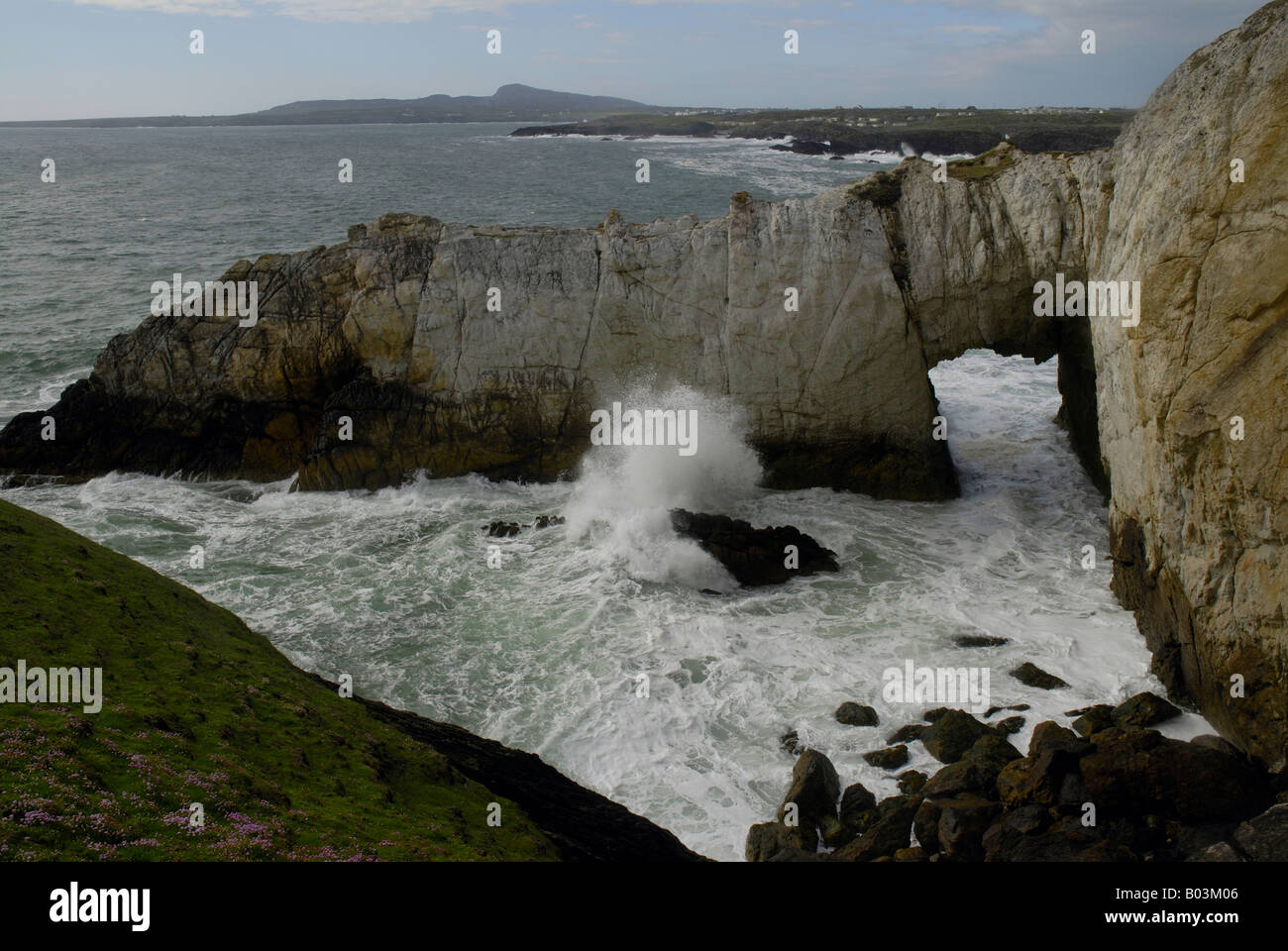 Bwa Ddu Sea Arch at Rhoscolyn Anglesey North Wales UK Stock Photo - Alamy
