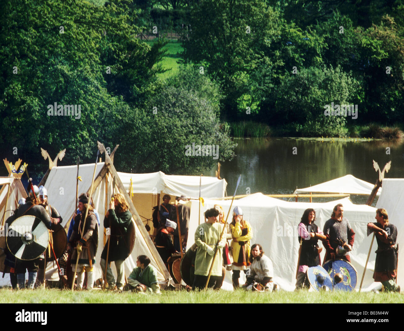 Saxon encampment historical re-enactment camp tents English history ...