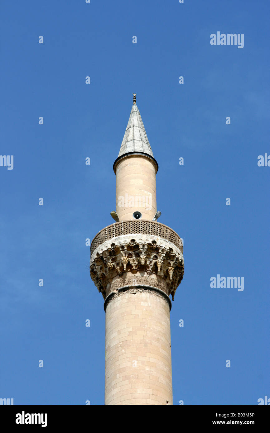 A typical Turkish pencil minaret here at the Safa Camii Diyarbakir ...