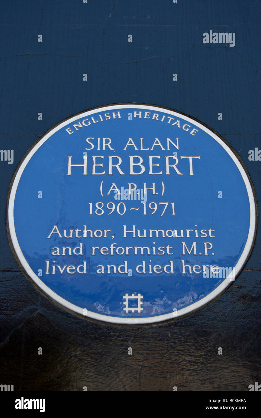 english heritage blue plaque marking a former home of sir alan herbert ...