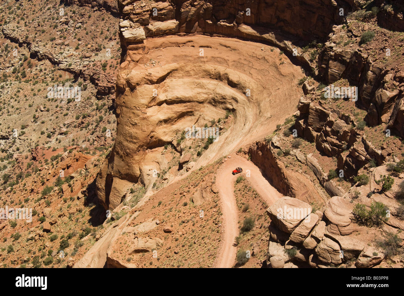 White Rim Road from Shafer Canyon Overlook, Canyonlands Stock Photo - Alamy