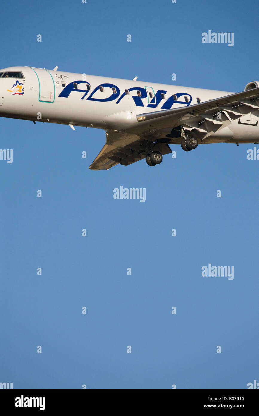 Aircraft landing at Ljubljana Joze Pucnik Airport Brnik Slovenia Stock ...
