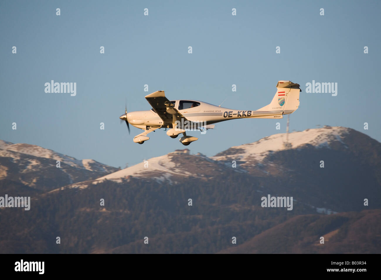 Light Aircraft landing at Ljubljana Joze Pucnik Airport Brnik Slovenia ...