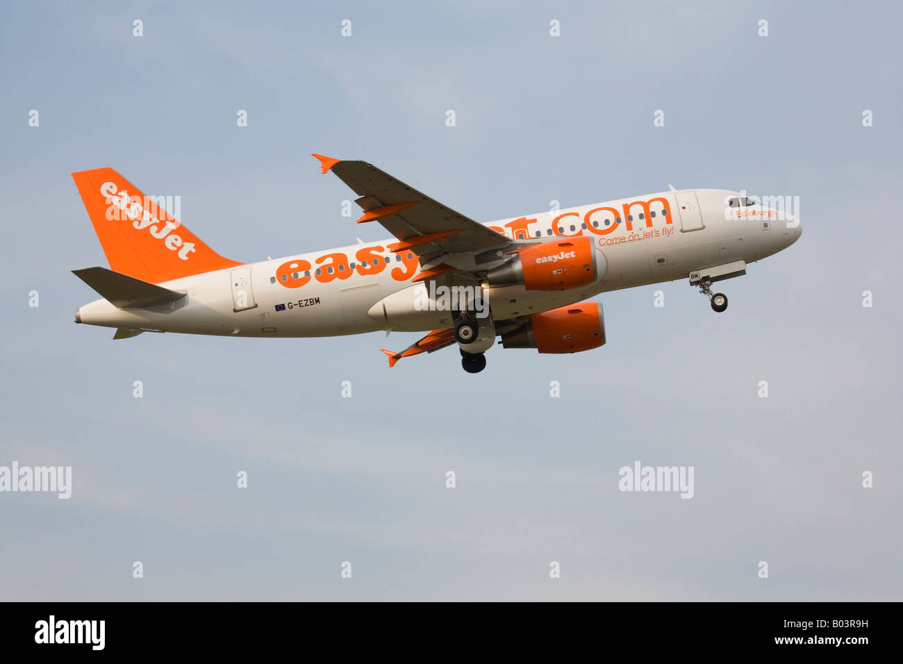 Easyjet aircraft taking off from Ljubljana Joze Pucnik Airport Brnik ...