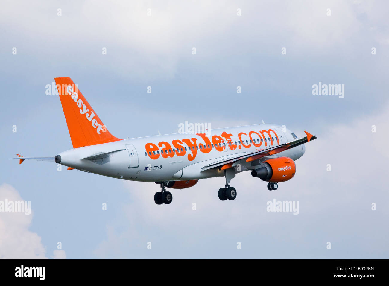 Easyjet aircraft taking off from Ljubljana Joze Pucnik Airport Brnik ...