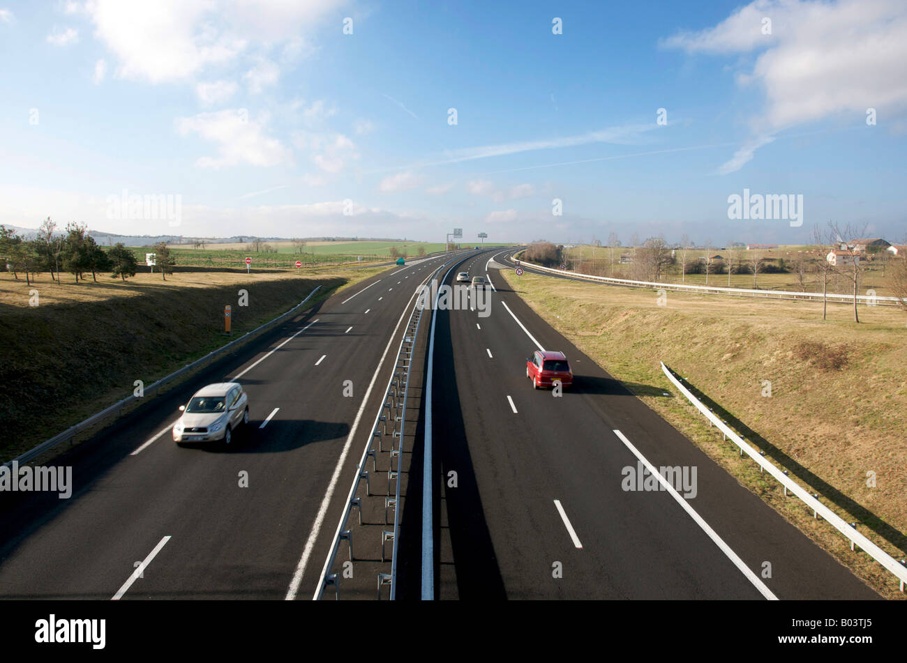 Autoroute motorway A75, Auvergne, France, Europe Stock Photo - Alamy