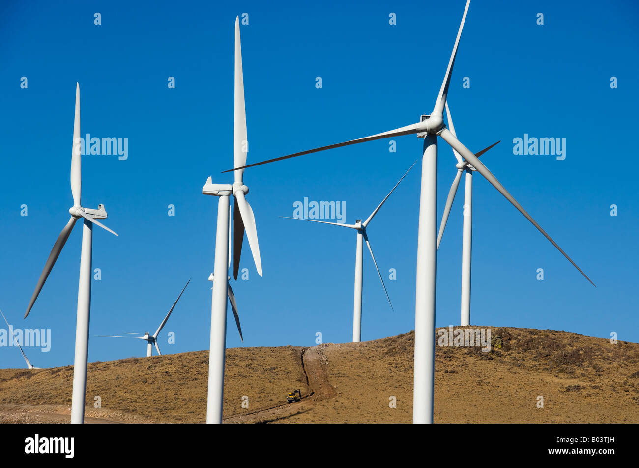 Wind turbines in the desert Stock Photo - Alamy