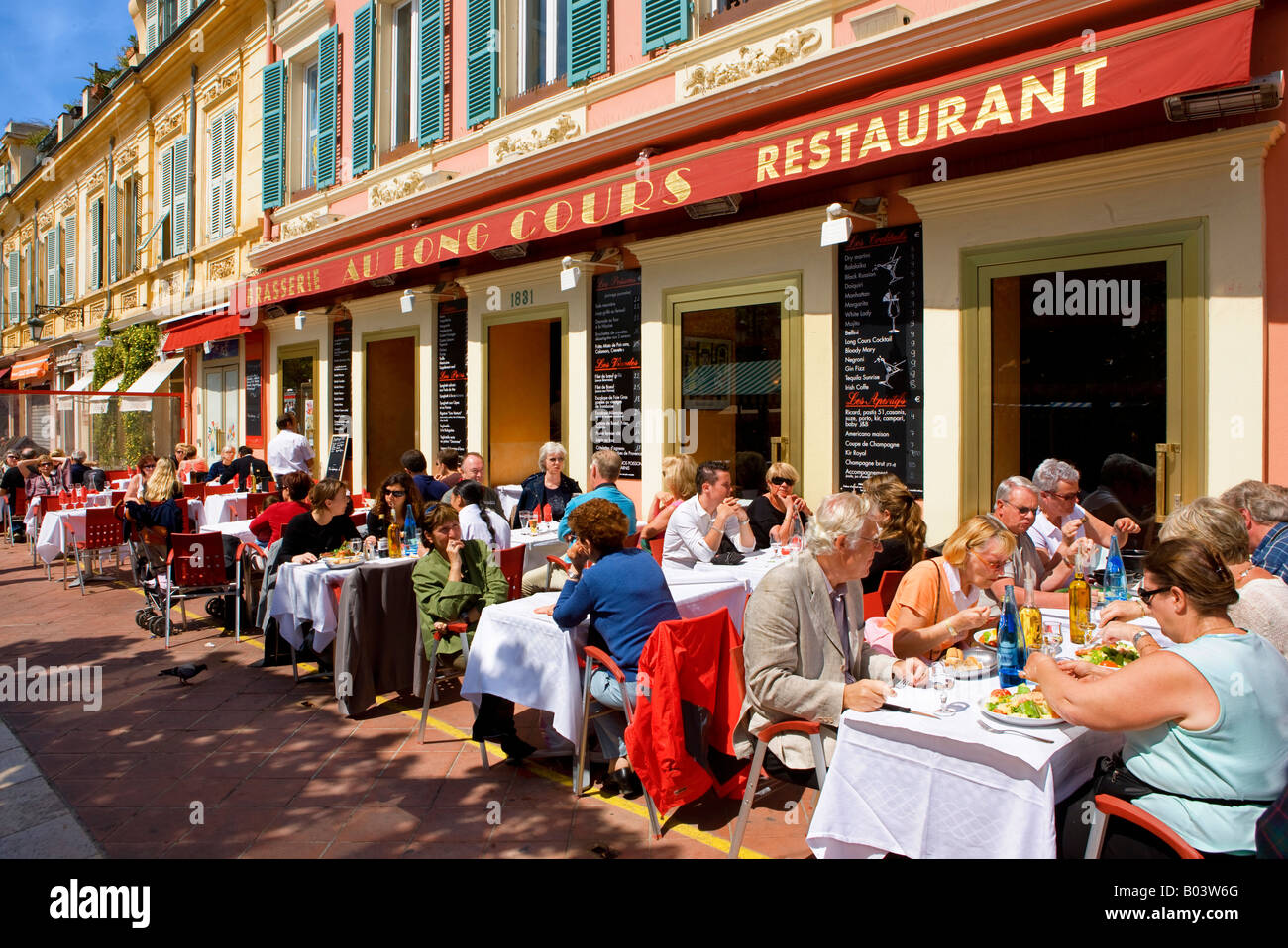 restaurant in the old Nice french riviera France Stock Photo - Alamy