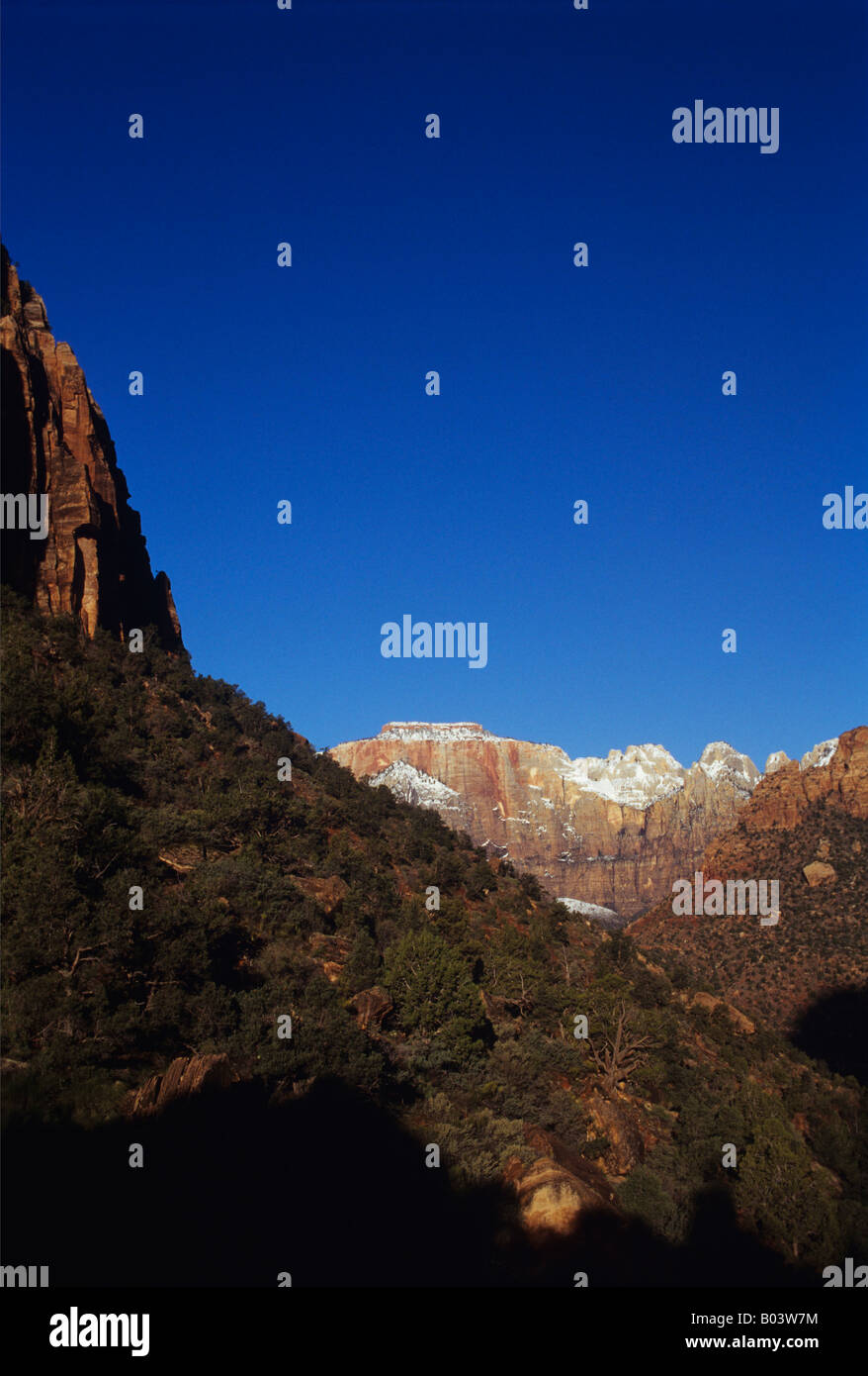A clear blue sky over Zion National Park, Utah USA Stock Photo - Alamy