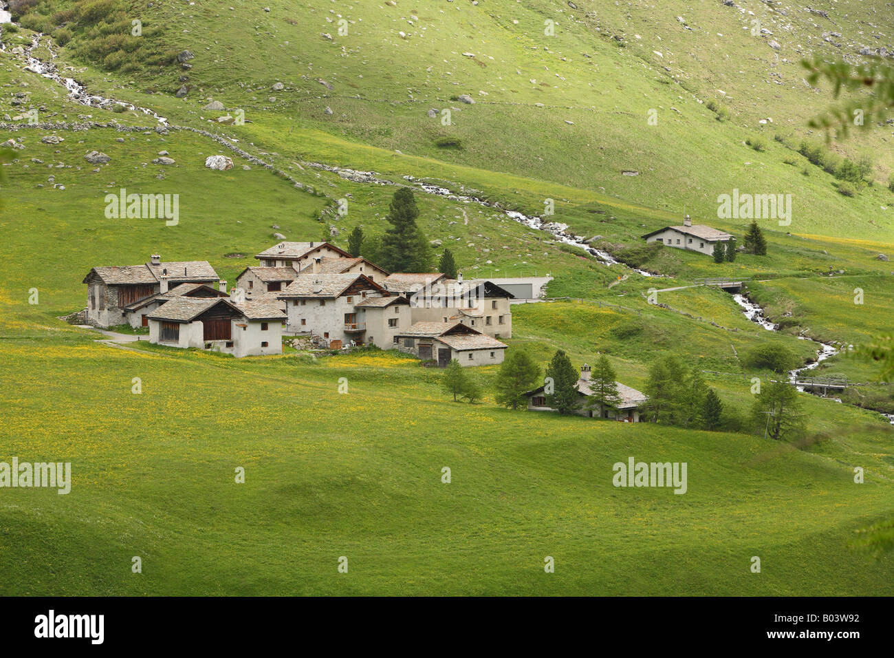 bergdorf mountain village val fex fextal engadin graubuenden schweiz ...