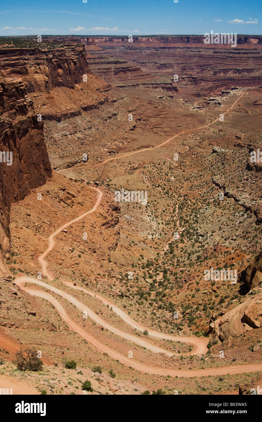 White Rim Road from Shafer Canyon Overlook, Canyonlands Stock Photo - Alamy
