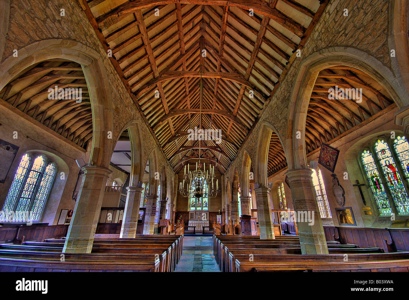 interior showing old st.mary's church Rye East Sussex england uk europe ...