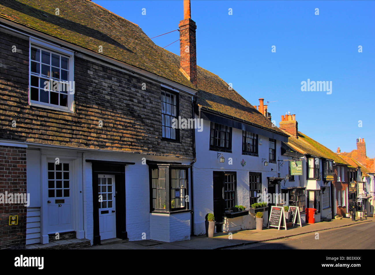 street scene showing old medieval buildings in historic citidel in five ...