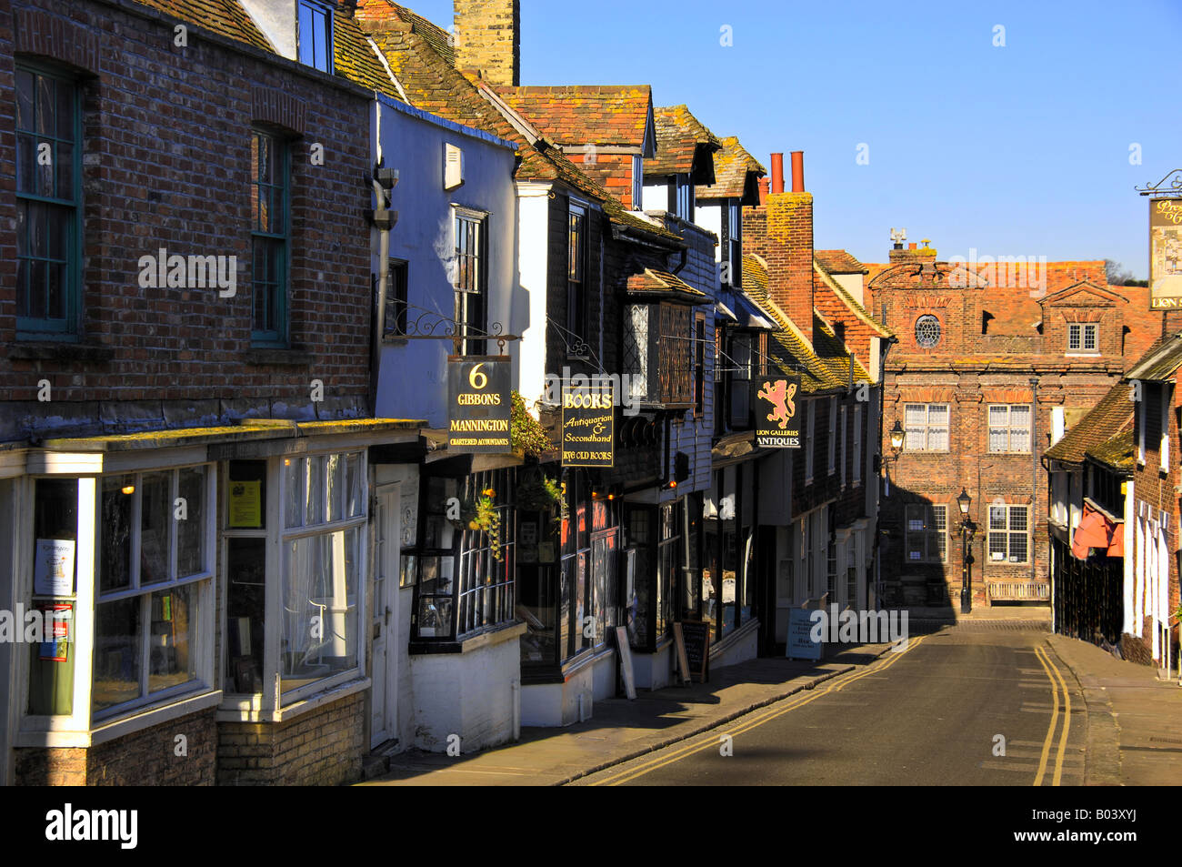 street scene showing old medieval buildings in historic citidel in five ...