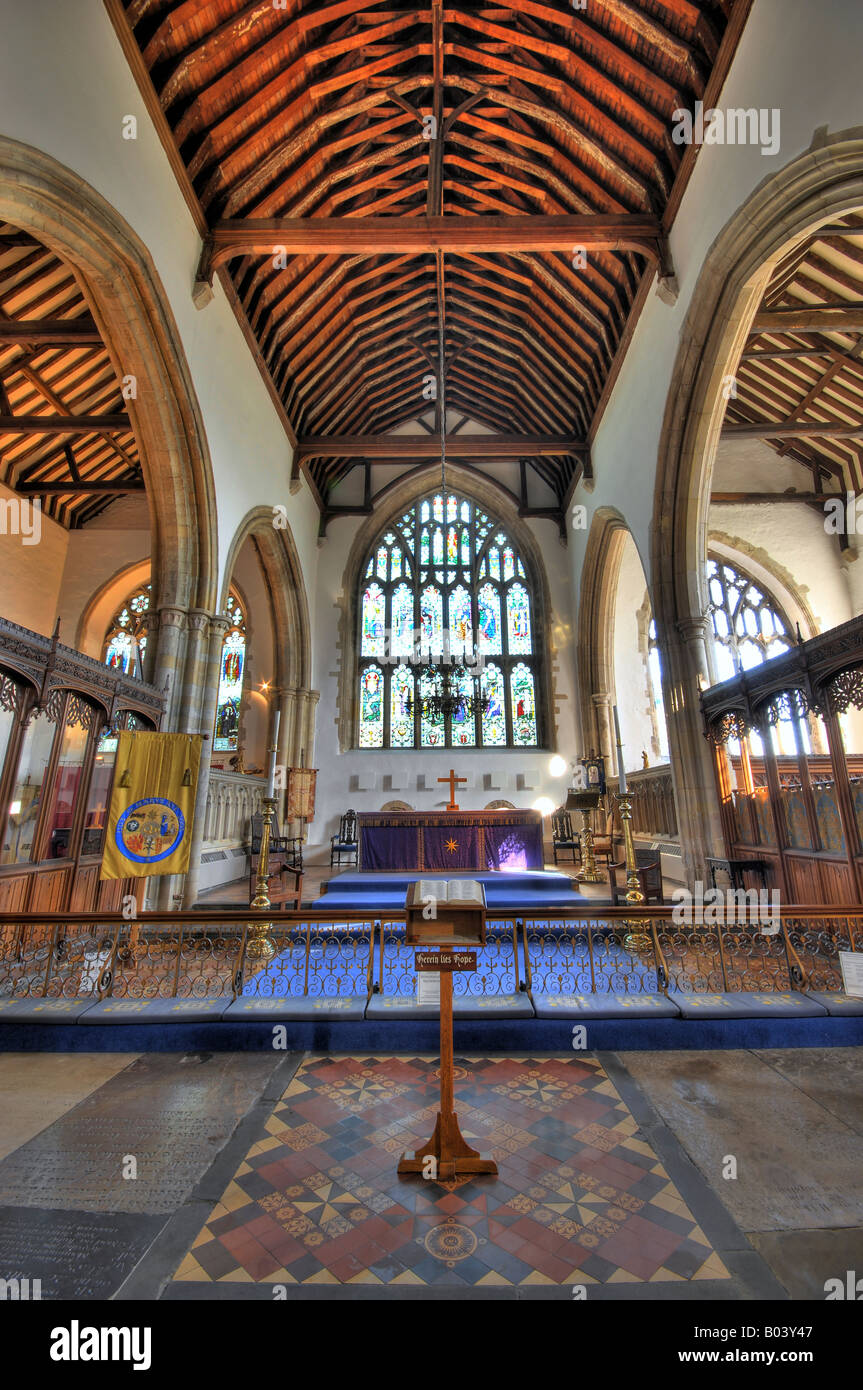 interior showing old st.mary's church Rye East Sussex england uk europe ...