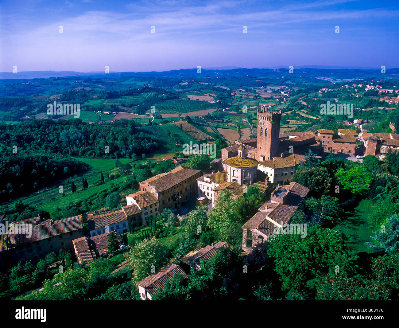 san miniato showing old historic church and village below toscana ...