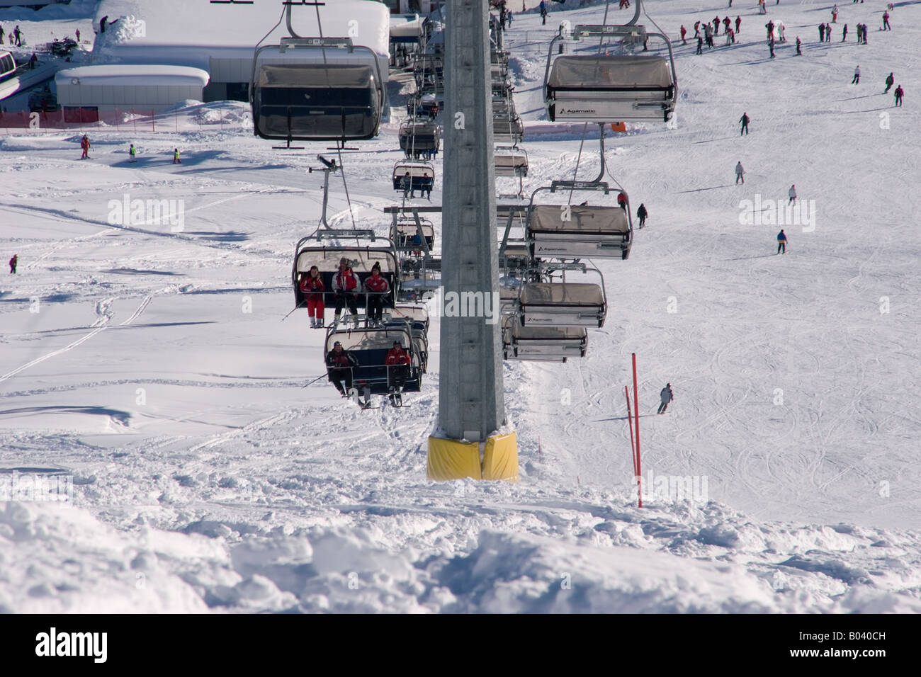 Ski lift above Passo del Tonale Italy Stock Photo - Alamy