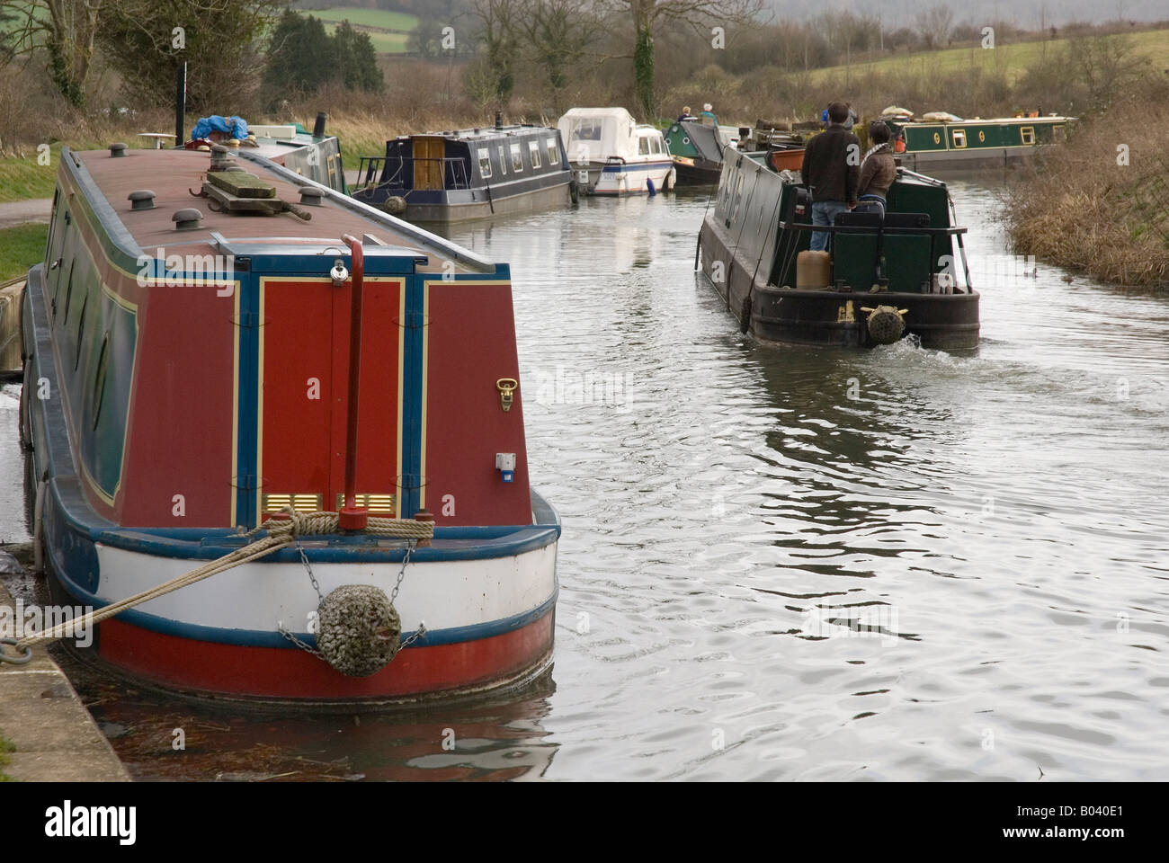 Narrow boats Avon Canal Stock Photo - Alamy