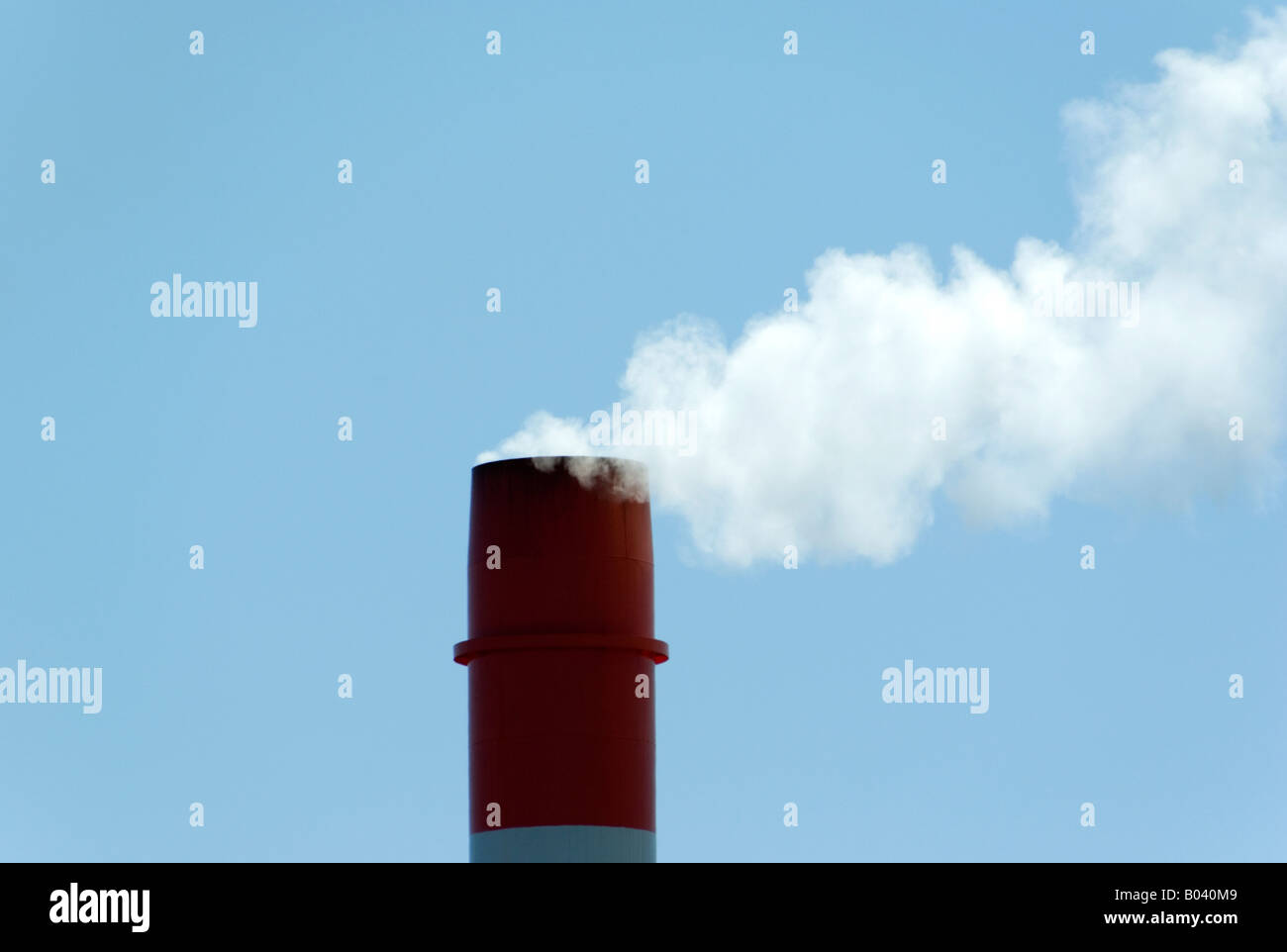 White smoke from factory chimney blue sky Stock Photo - Alamy