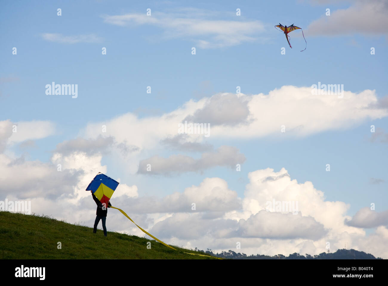 boy flying a kite Stock Photo - Alamy