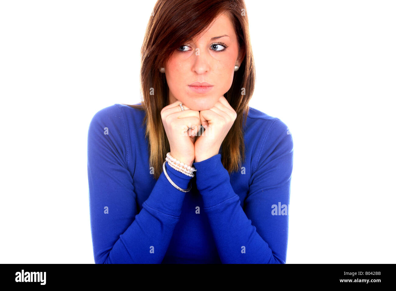 Concerned Young Woman Models Released Stock Photo - Alamy