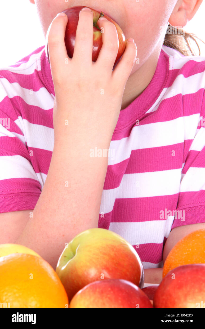 Child Eating Apple Models Released Stock Photo - Alamy